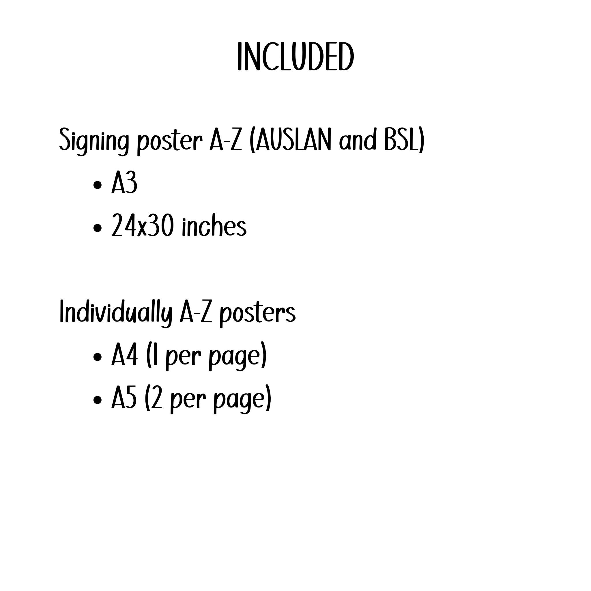 Auslan and BSL Alphabet Signing Poster and Classroom Displays, A-z ...