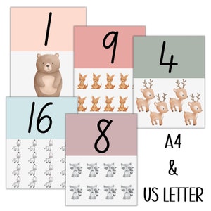 Boho Classroom Number Posters: Pastel Rainbow Decor (digital Download ...