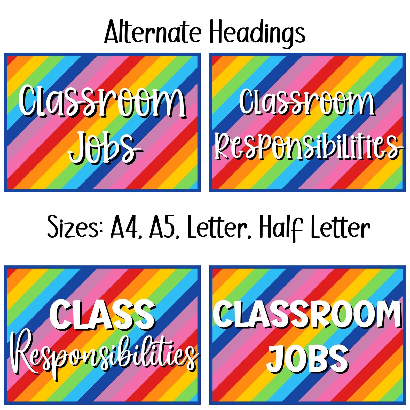 Editable Classroom Jobs Chart, Classroom Responsibility Chart ...