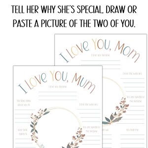 All About Mom Printable, I Love You Printable, All About Mum, Mothers ...
