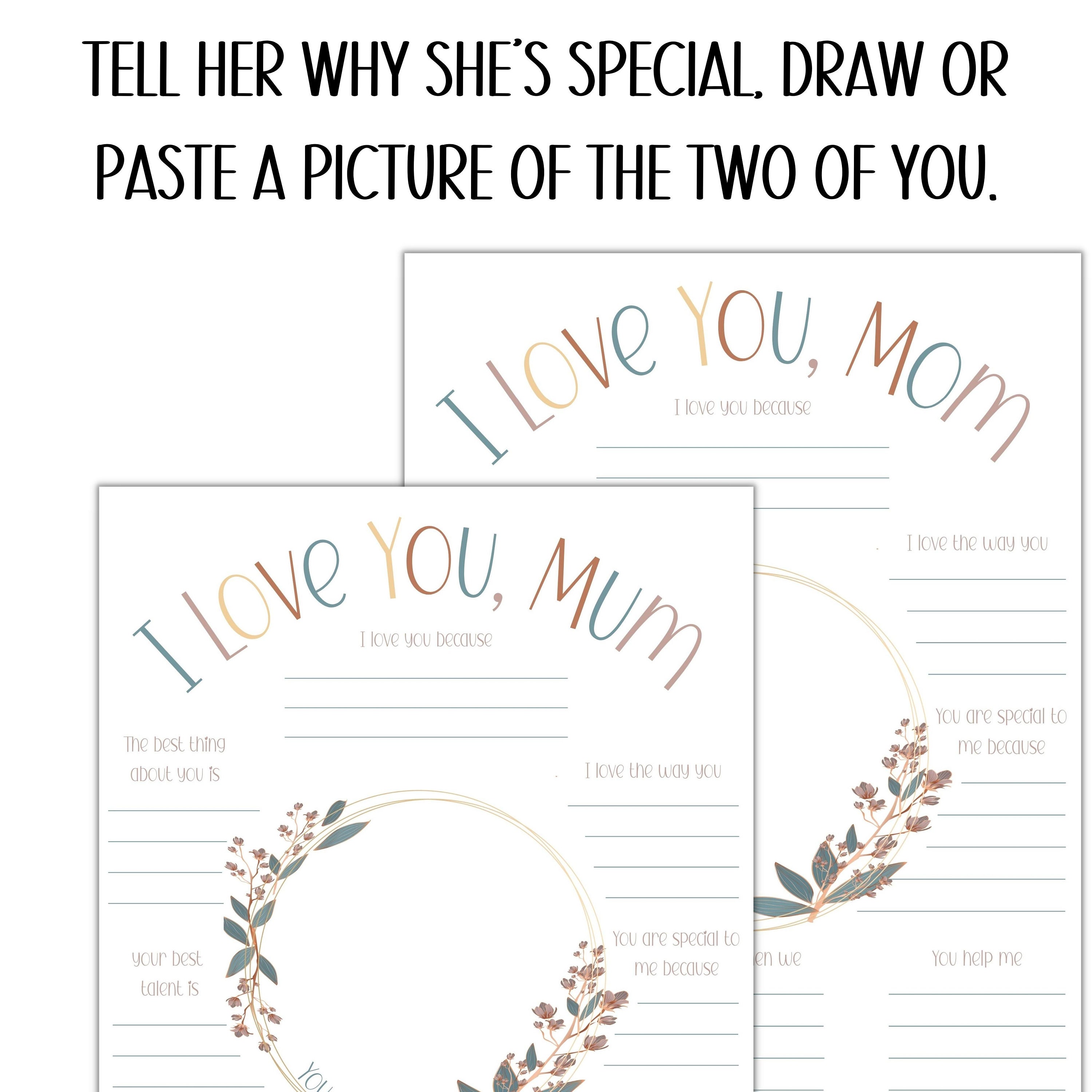 All About Mom Printable I Love You Printable All About Mum - Etsy