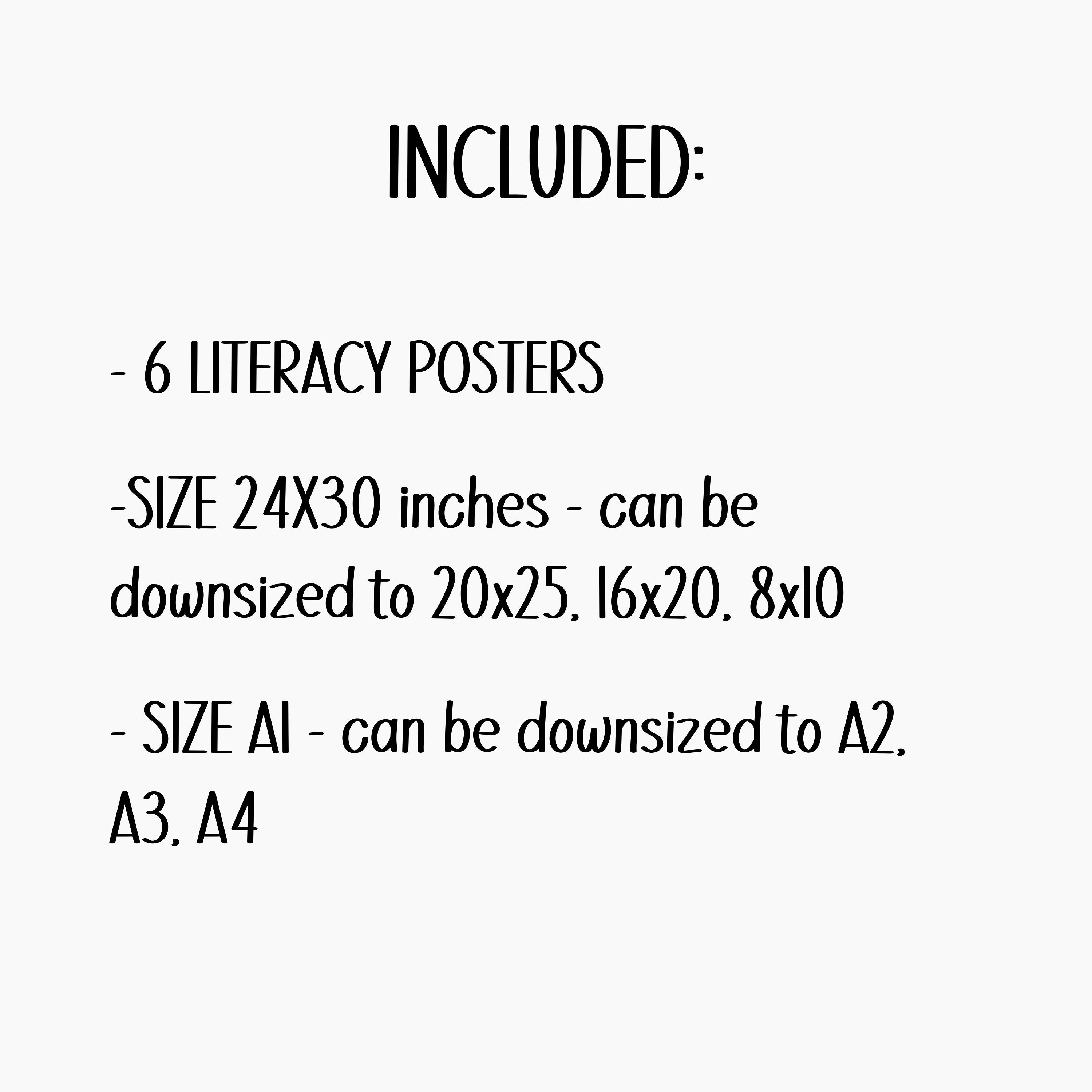 Educational Math Posters Set of 6, Hundreds Chart Poster, Fractions ...
