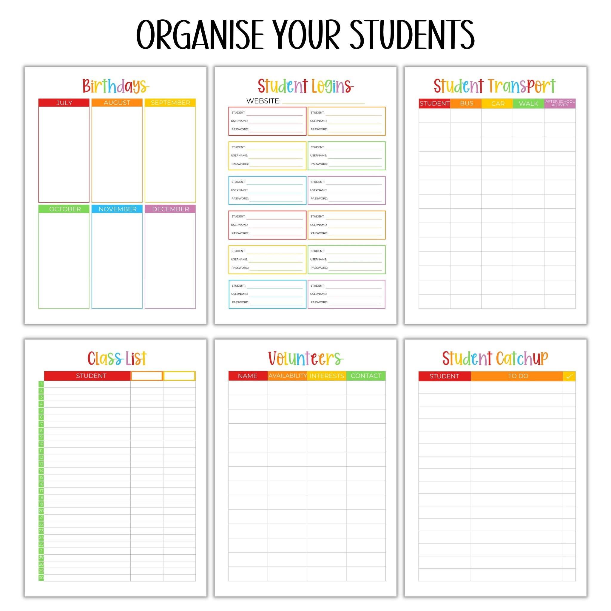Undated Teacher Planner 23-25, Teacher Planner Printable, Teacher ...