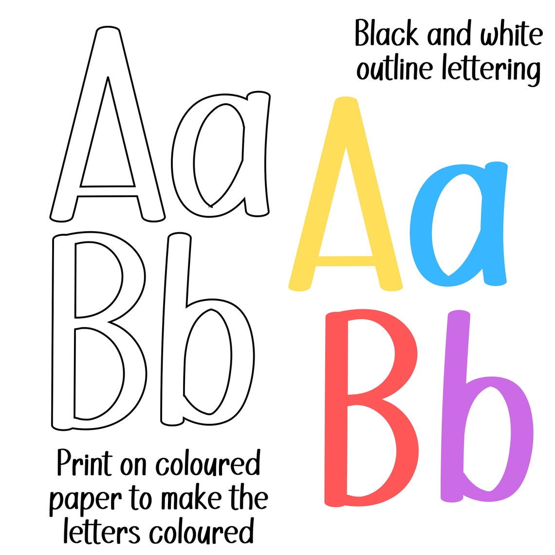 Printable Bulletin Board Lettering Pack: Blackline Classroom Decor (A4 ...