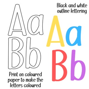 Printable Bulletin Board Lettering Pack: Blackline Classroom Decor (A4 ...