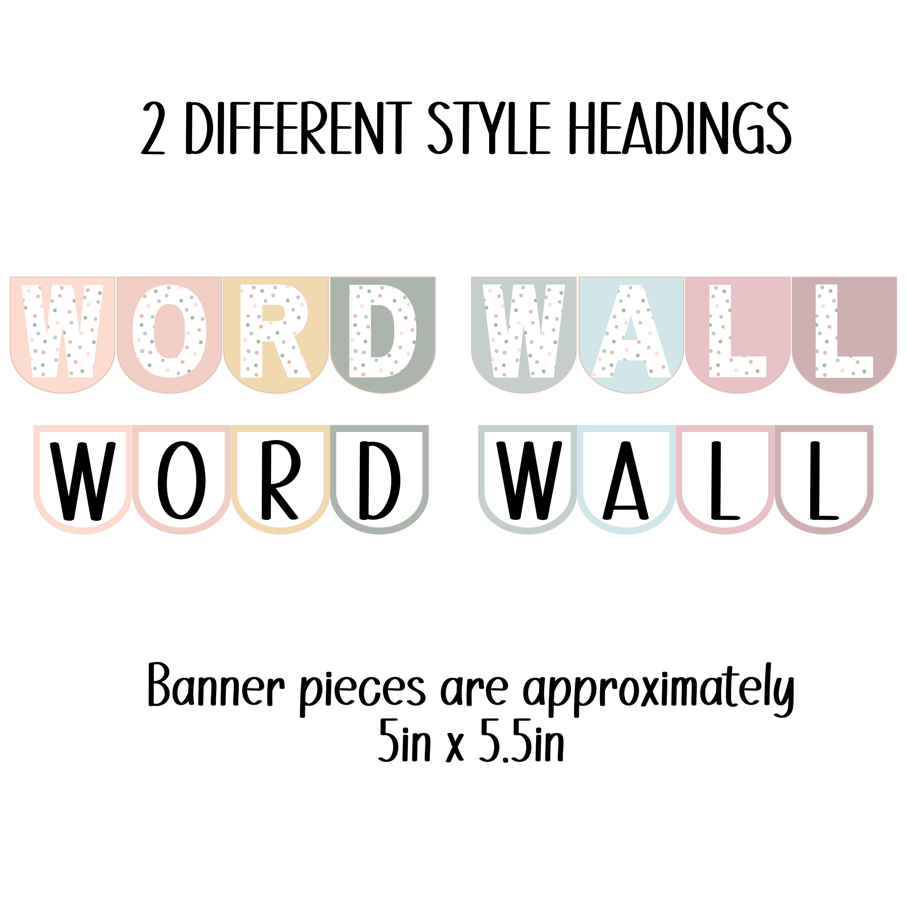 Pastel Classroom Word Wall, Word Wall Display, Classroom Bulletin Board ...
