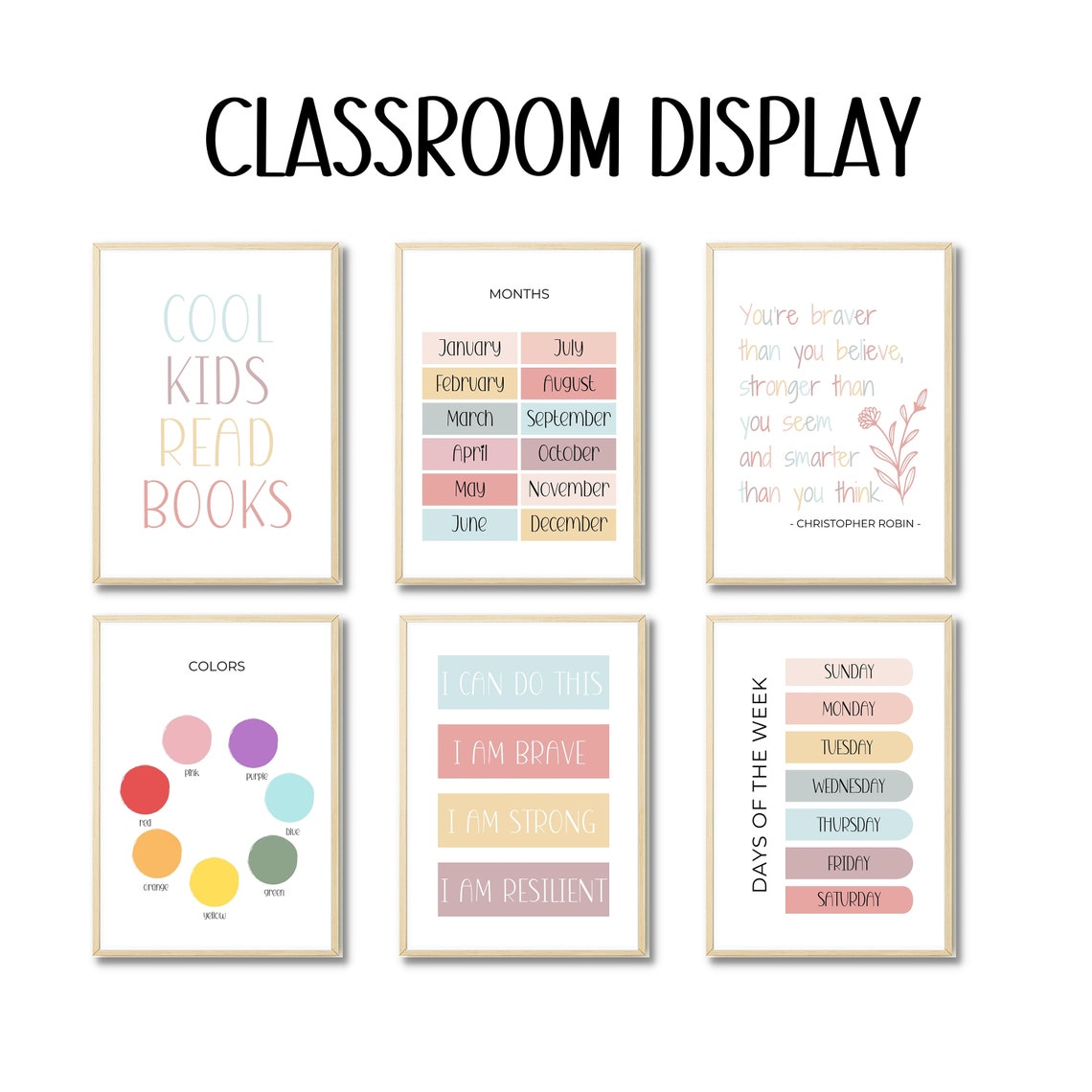 Boho Classroom Posters Bundle: Homeschool Decor (digital Download) - Etsy