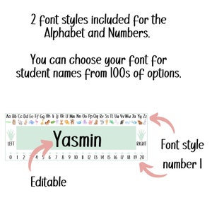 Pastel Student Desk Name Plates: Alphabet & Numbers (digital Download ...