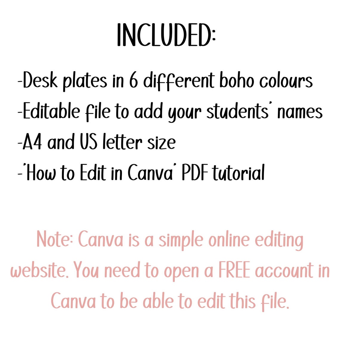 Boho Student Desk Name Plates: Alphabet & Numbers (digital Download) - Etsy