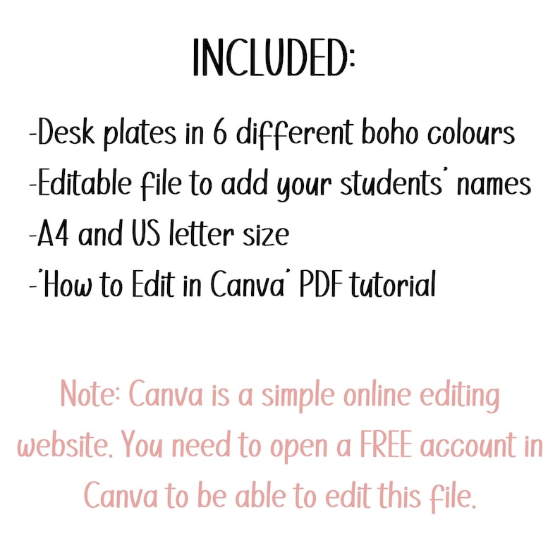 Boho Student Desk Name Plates: Alphabet & Numbers (digital Download) - Etsy