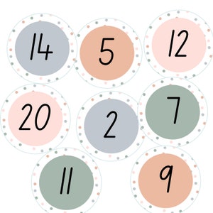 Boho Rainbow Classroom Number Posters, Pastel Rainbow Number Posters ...