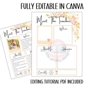 Editable Meet the Teacher Template, Printable Teacher Handout, Parent ...