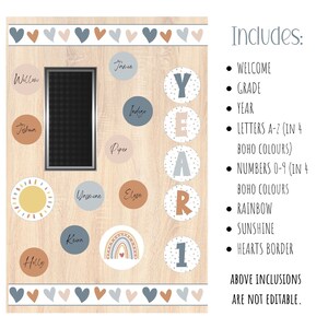 Boho Rainbow Classroom Door Display: Editable Welcome Sign (digital ...