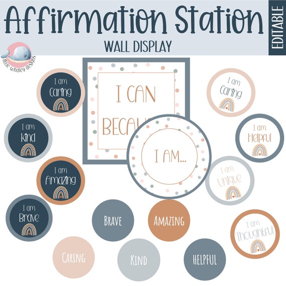 Boho Rainbow Affirmation Station Bundle Printable Affirmation - Etsy