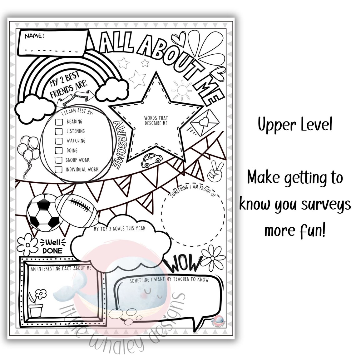 Printable All About Me Student Survey: Back to School Activity (digital ...