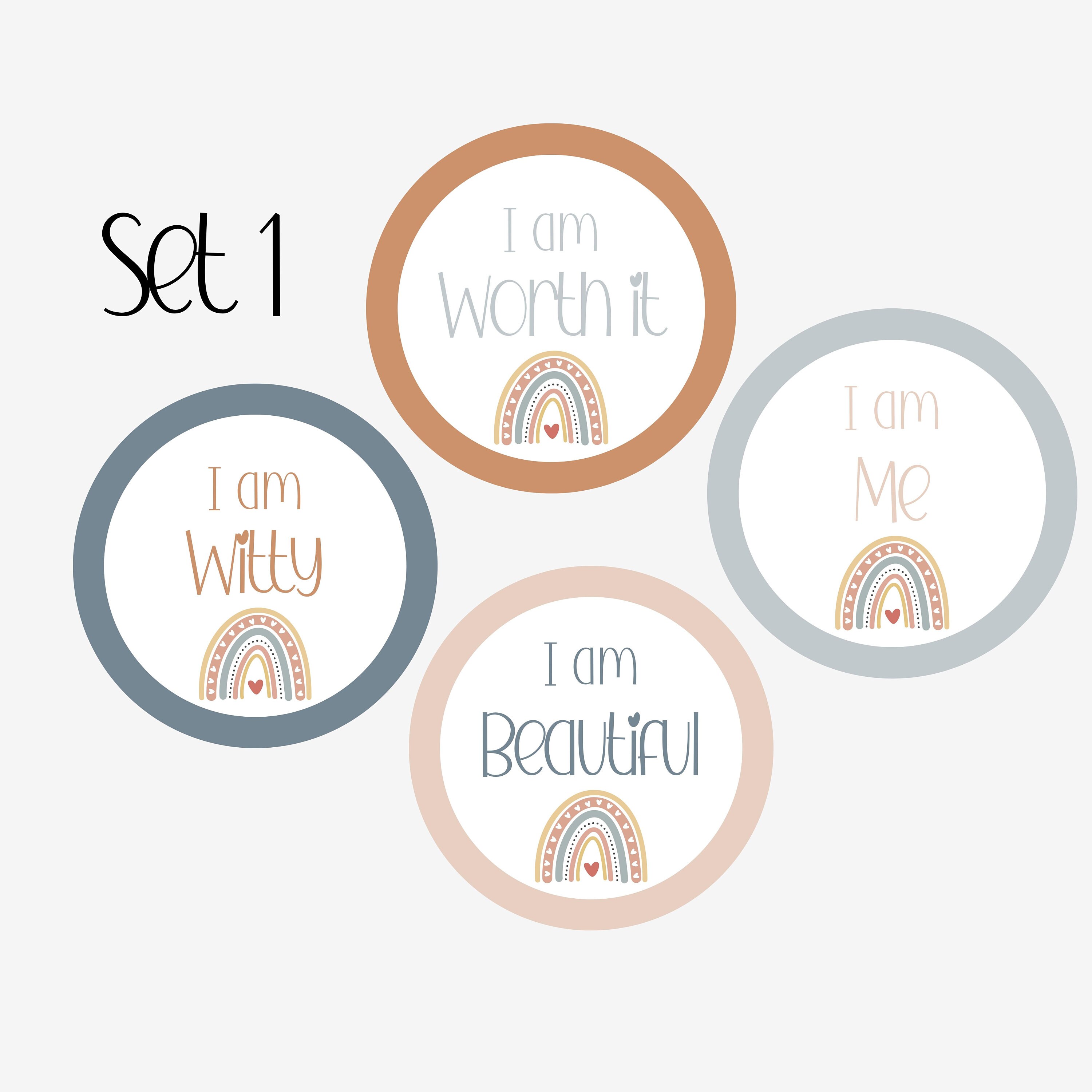 Boho Rainbow Affirmation Station Bundle, Printable Affirmation Cards ...