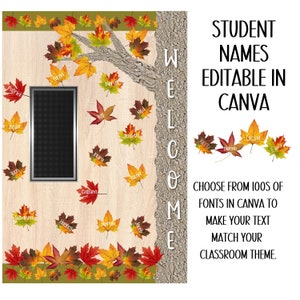 Fall Classroom Door Display: Editable Welcome Wall Decor (digital ...