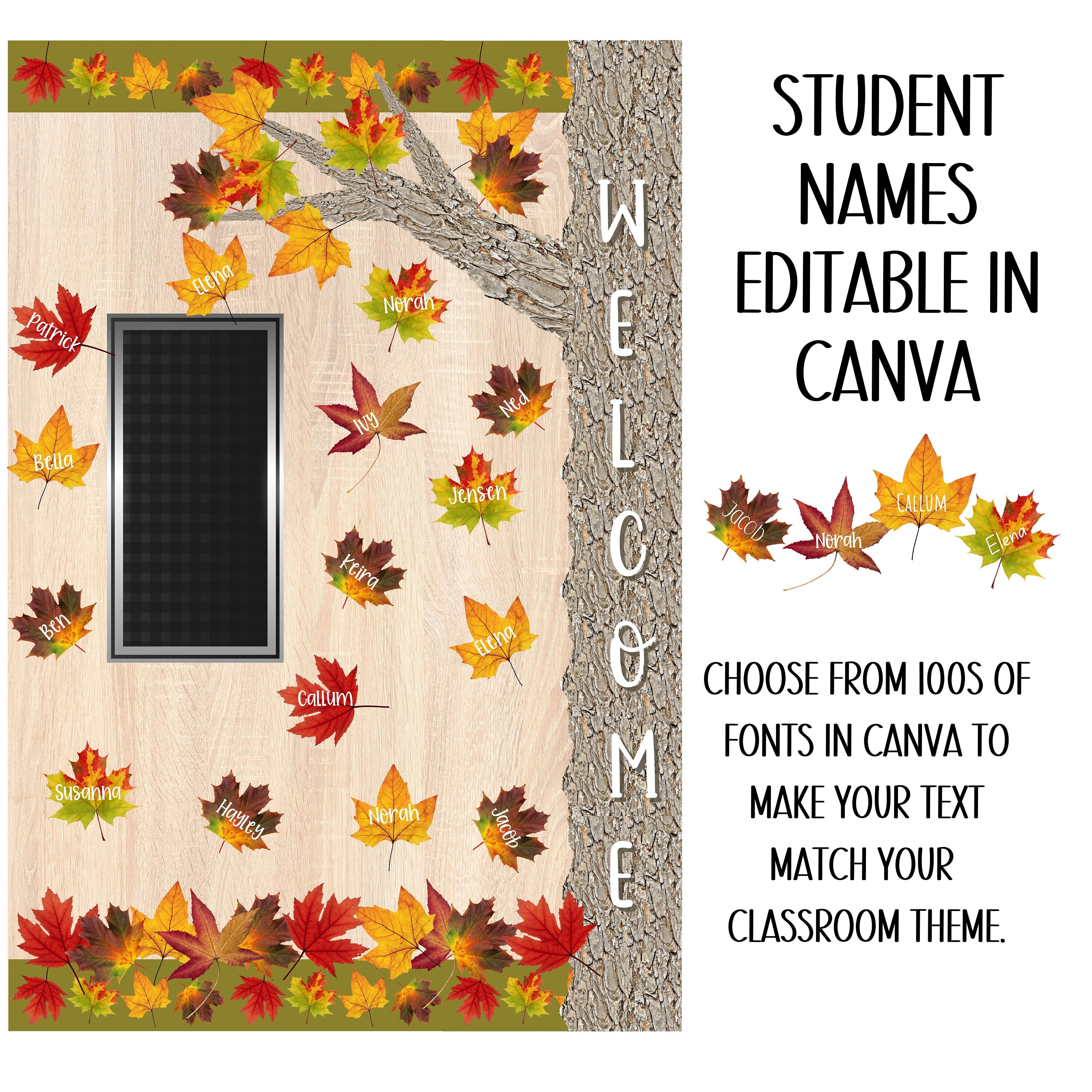 Fall Classroom Door Display Editable Classroom Welcome Wall - Etsy