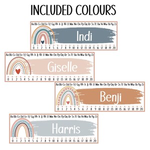 Boho Rainbow Student Desk Plates, Student Name Cards, Student Desk Tags ...