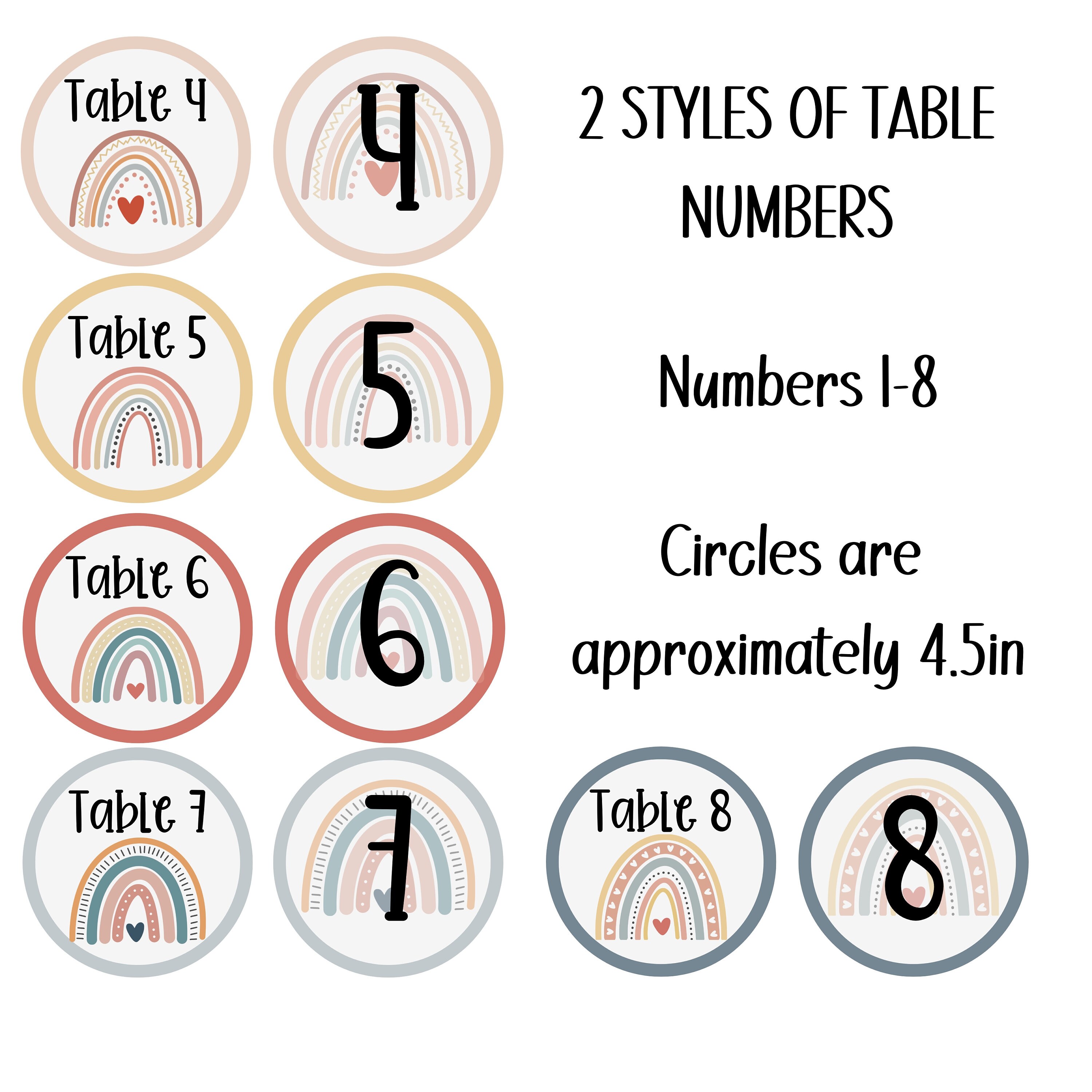 Boho Rainbow Classroom Table Numbers, Classroom Decor Table Numbers - Etsy