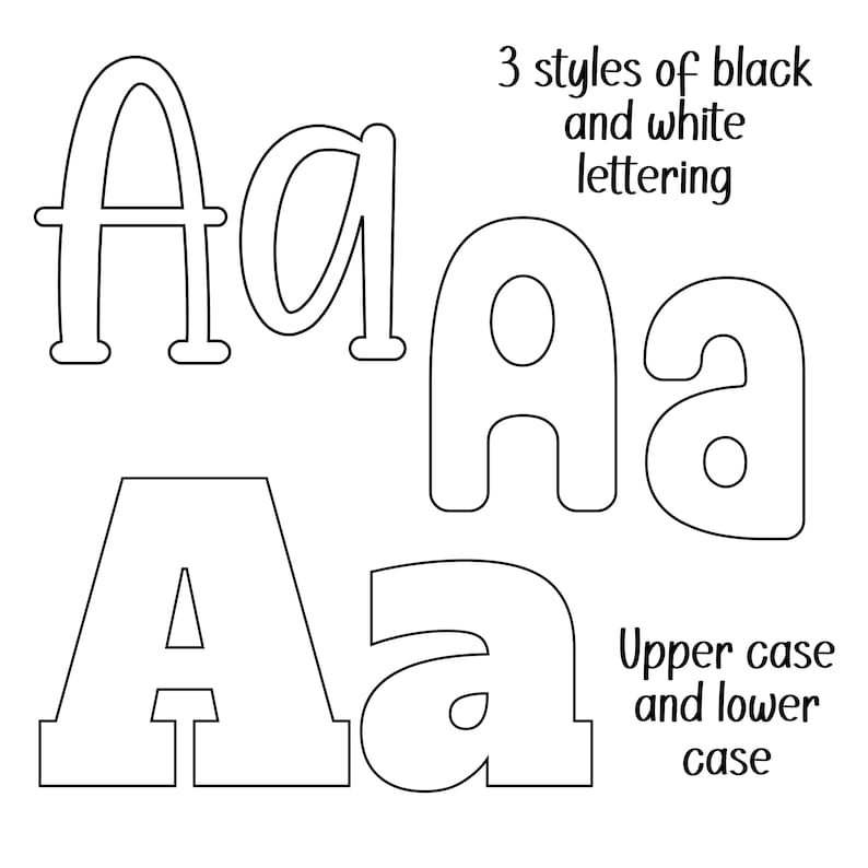 Printable Bulletin Board Lettering Pack: Blackline Classroom Decor ...