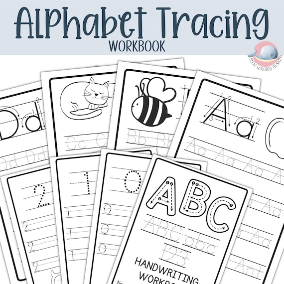Alphabet and Number Tracing Workbook Letters A to Z Alphabet - Etsy