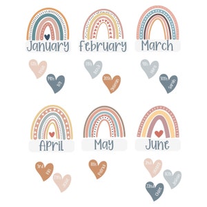 Boho Rainbow Classroom Birthday Chart Classroom Birthday - Etsy