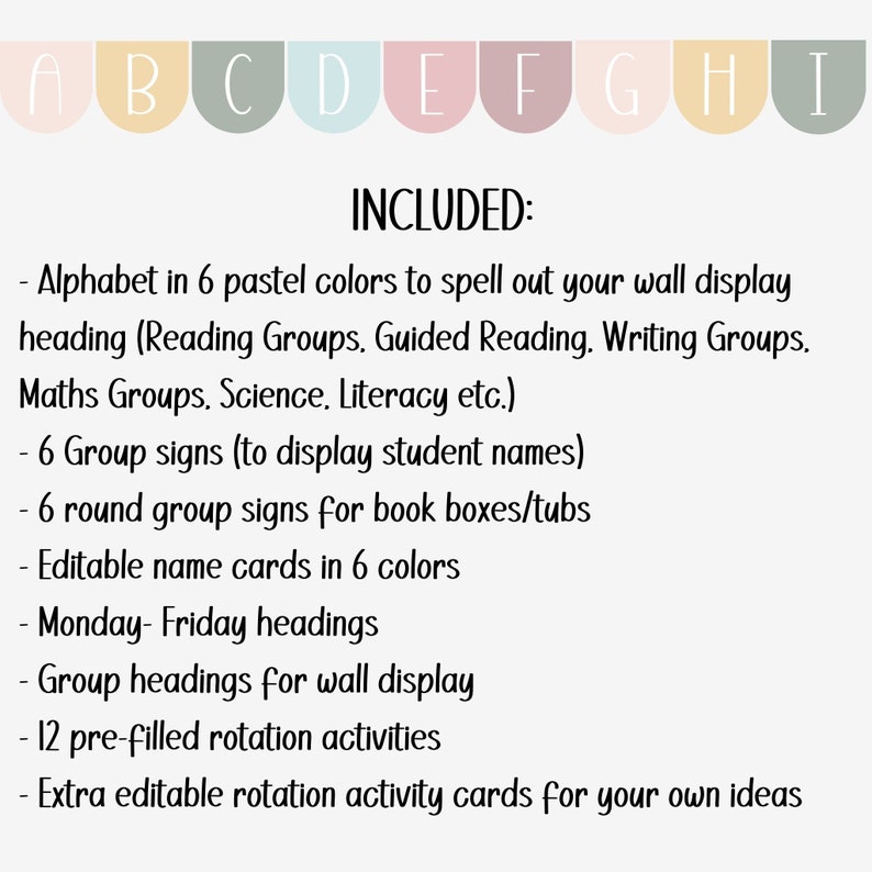 Pastel Student Group Organiser, Classroom Management, Reading Group ...