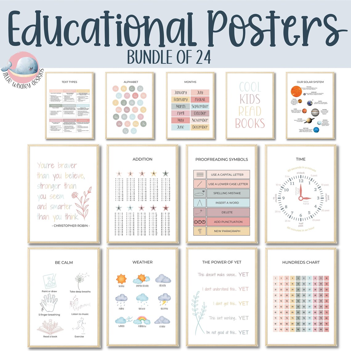 Boho Classroom Posters Bundle: Homeschool Decor (digital Download) - Etsy