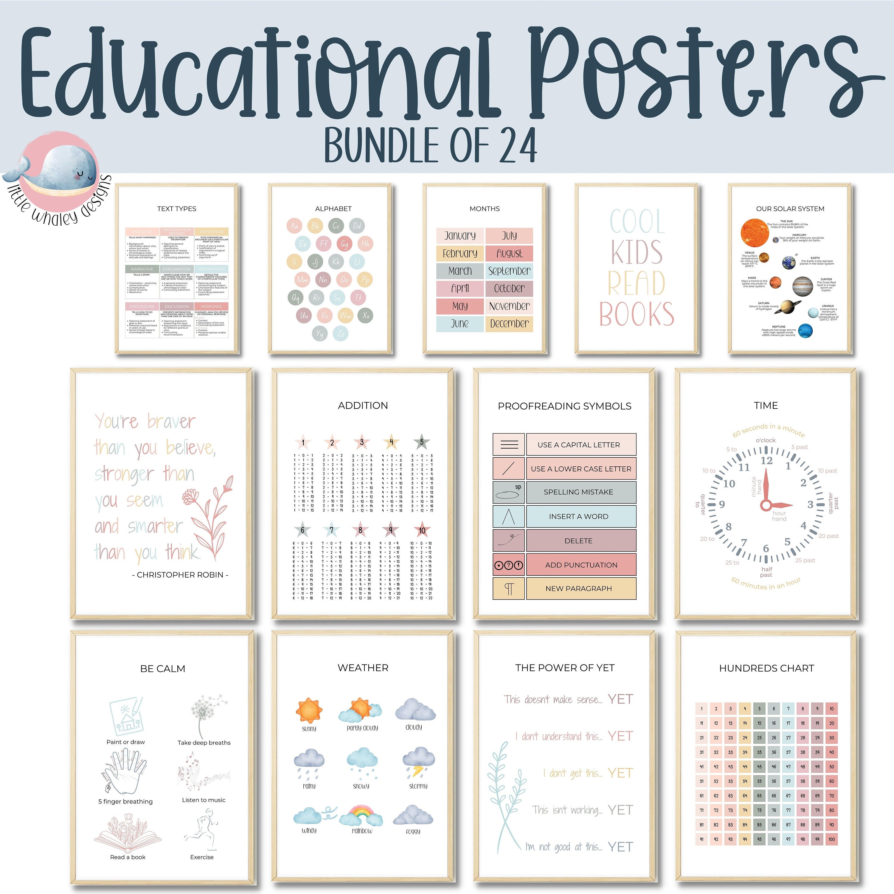 Boho Classroom Posters Bundle: Homeschool Decor (digital Download) - Etsy