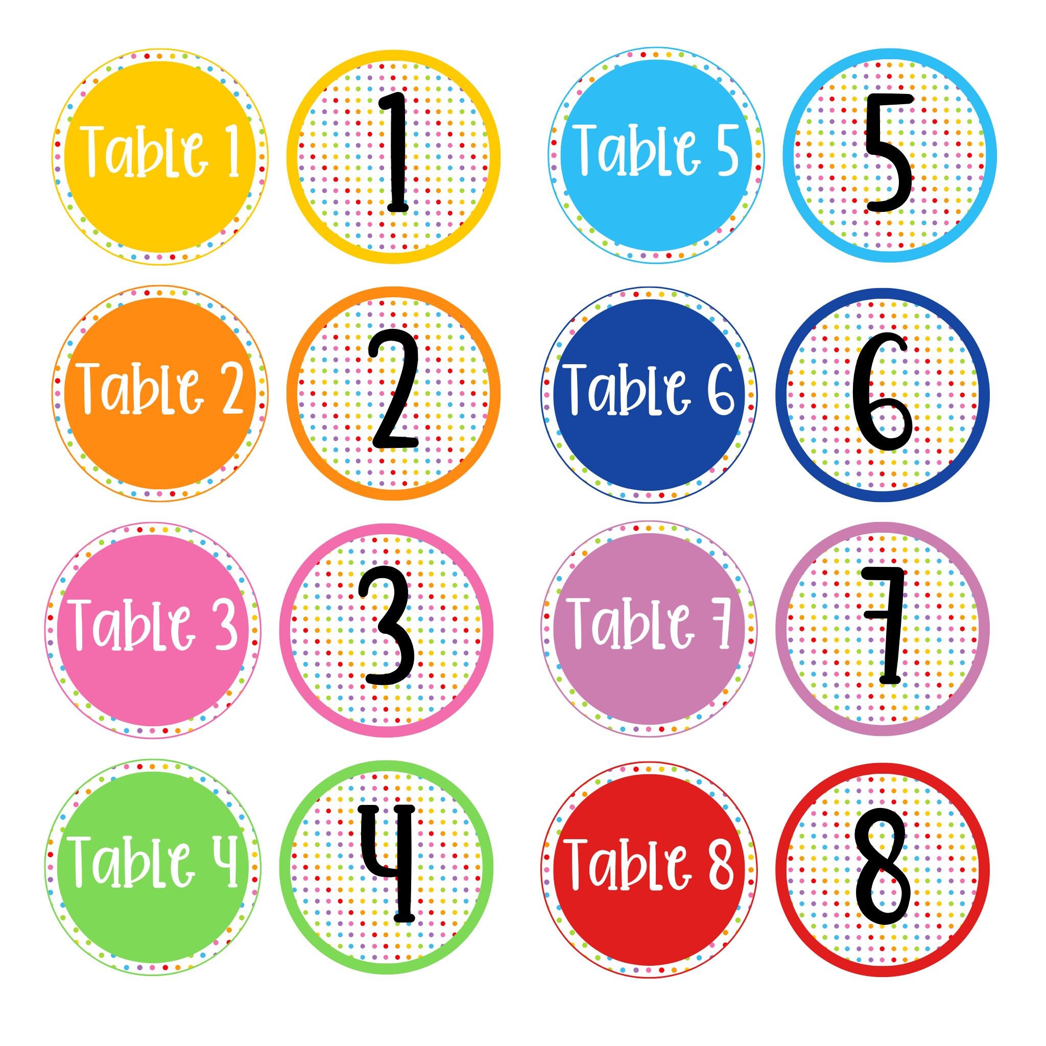 Números de mesa de aula brillantes, números de mesa de decoración de ...