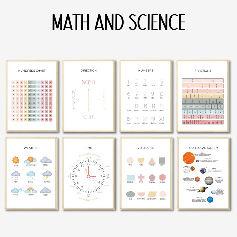 Boho Classroom Posters: Pastel Educational Prints Bundle (digital ...