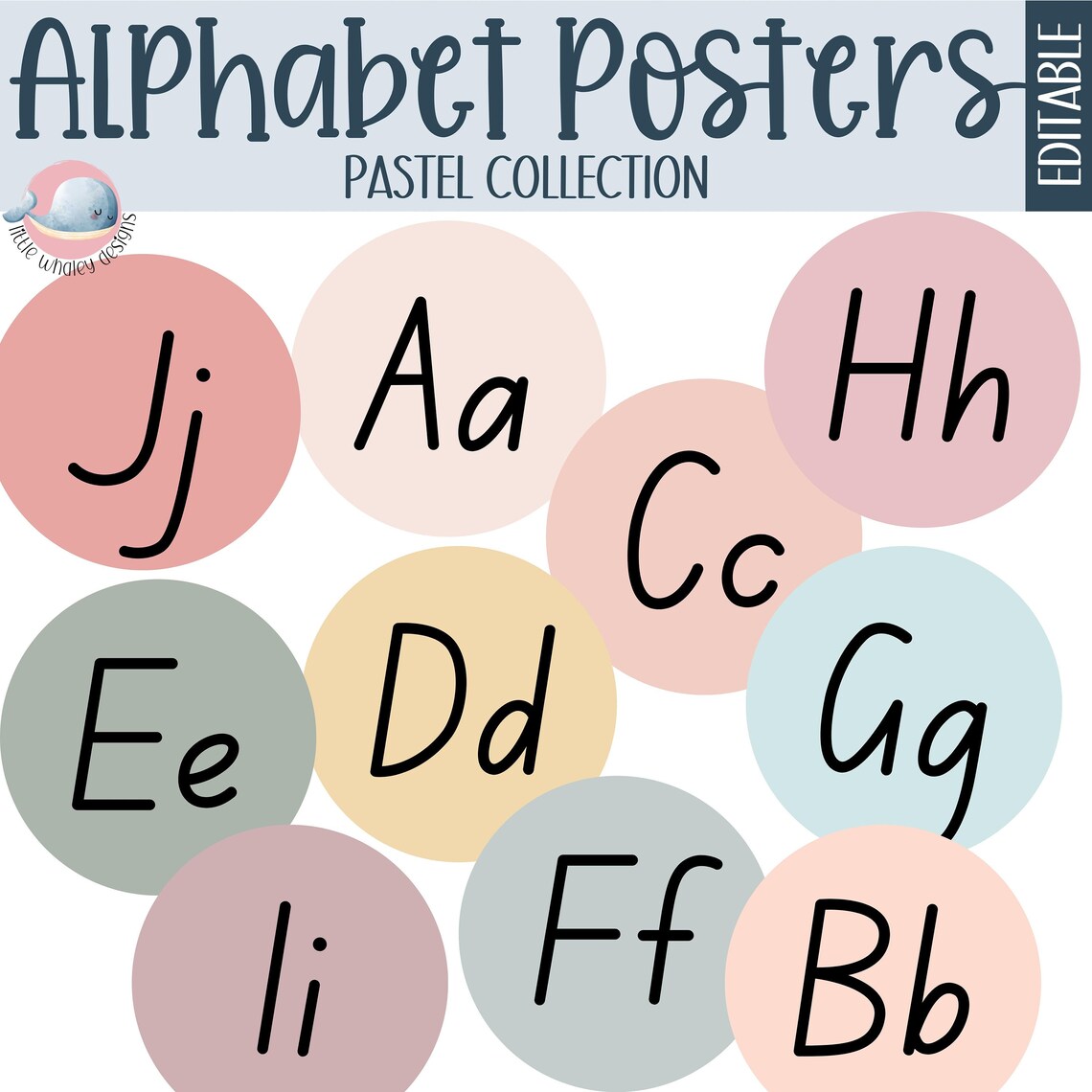Pastel Alphabet Posters Classroom Alphabet Display Posters - Etsy