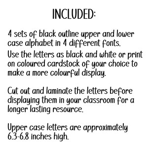 Printable Bulletin Board Lettering Pack: Blackline Classroom Decor (A4 ...