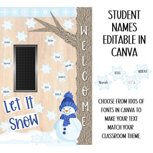 Winter Classroom Door Display: Editable Forest Decor (digital Download ...