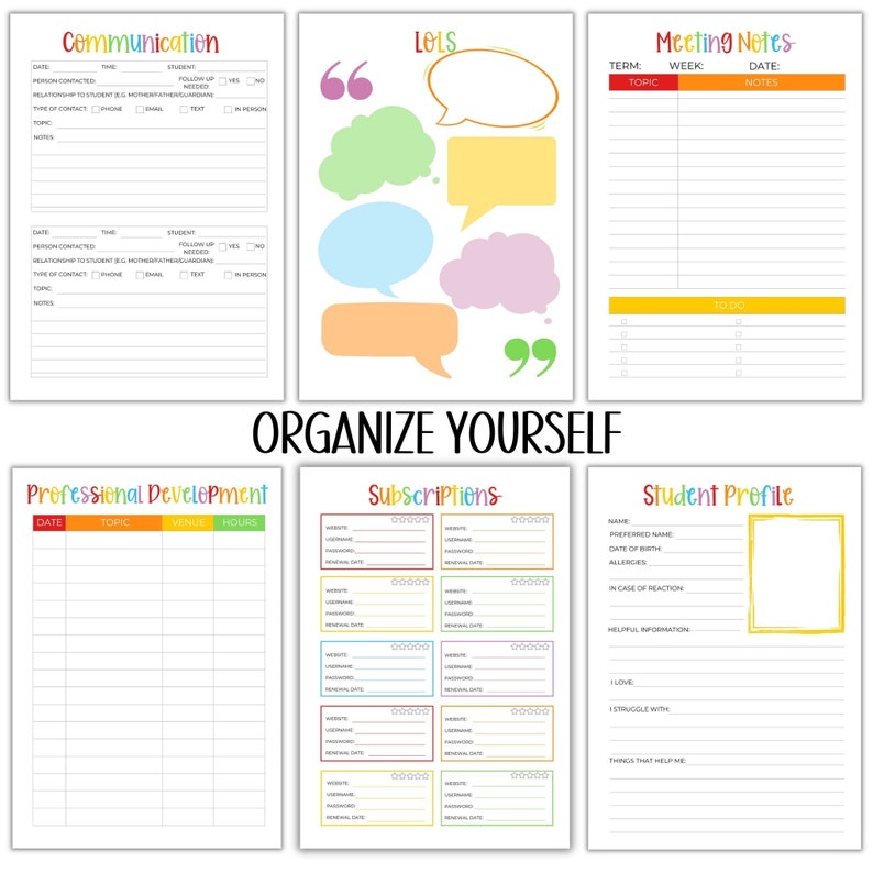 Undated Teacher Planner 23-25, Teacher Planner Printable, Teacher ...