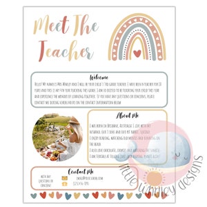 Editable Teacher All About Me Template: School Open House (digital ...