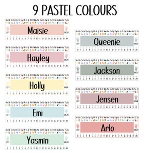 Pastel Student Desk Name Plates: Alphabet & Numbers (digital Download ...