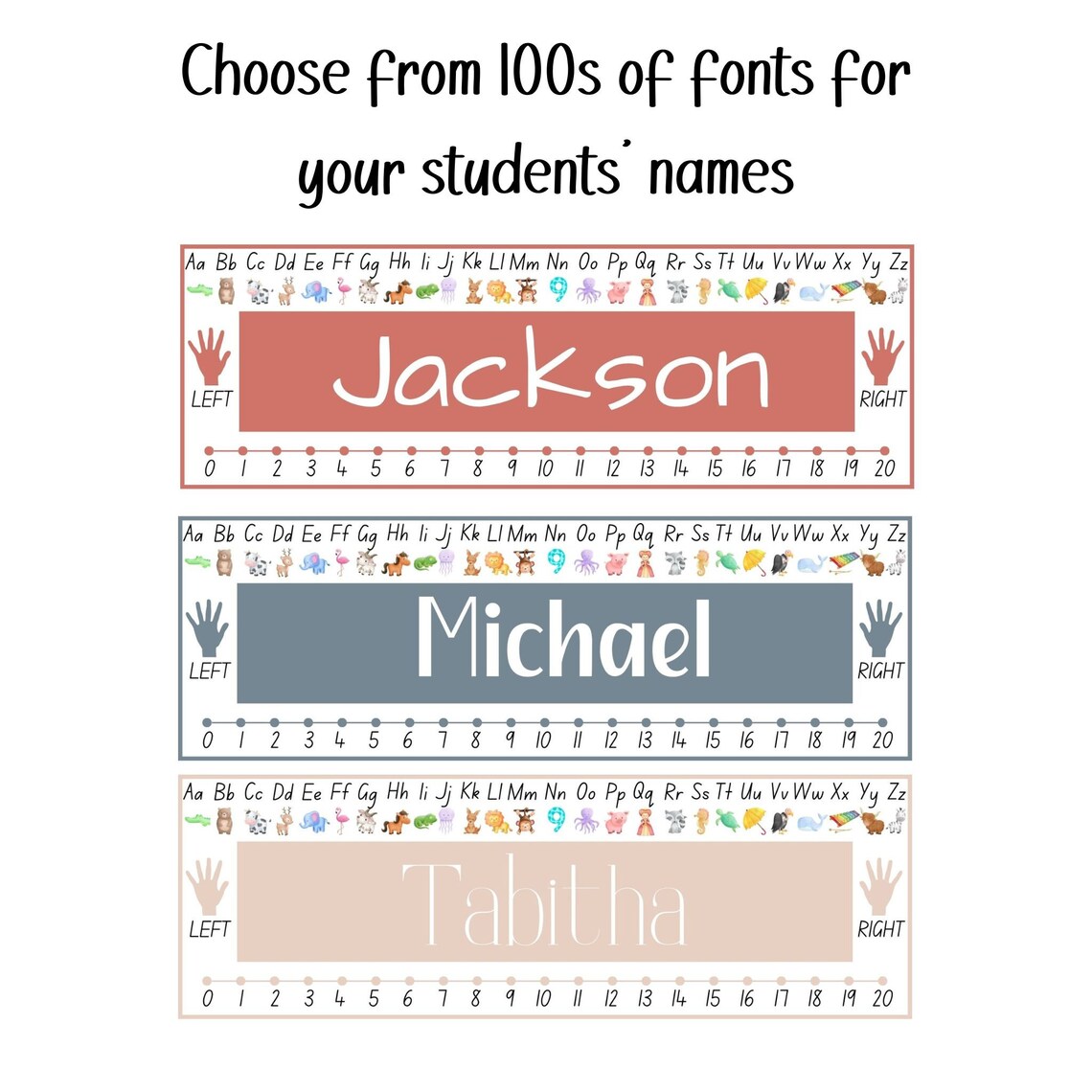 Boho Student Desk Name Plates: Alphabet & Numbers (digital Download) - Etsy