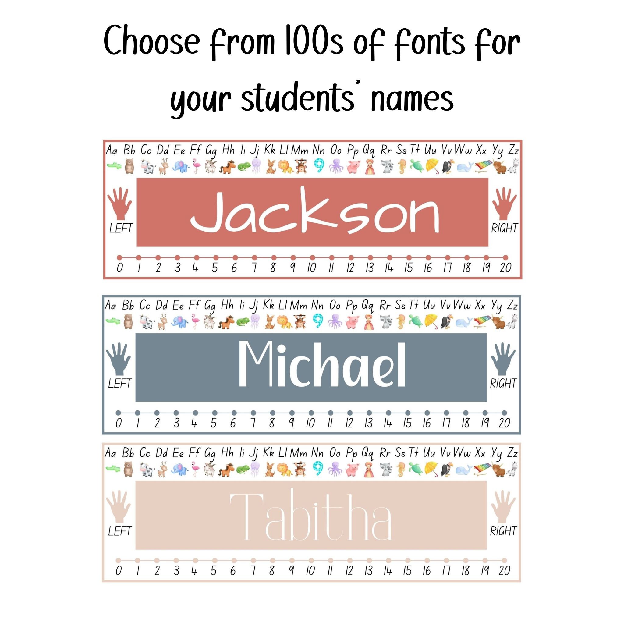 Boho Student Desk Name Plates: Alphabet & Numbers (digital Download) - Etsy