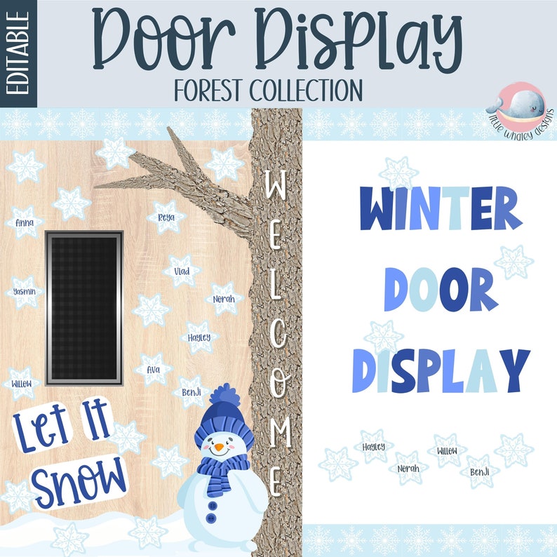 Winter Classroom Door Display: Editable Forest Decor (digital Download ...