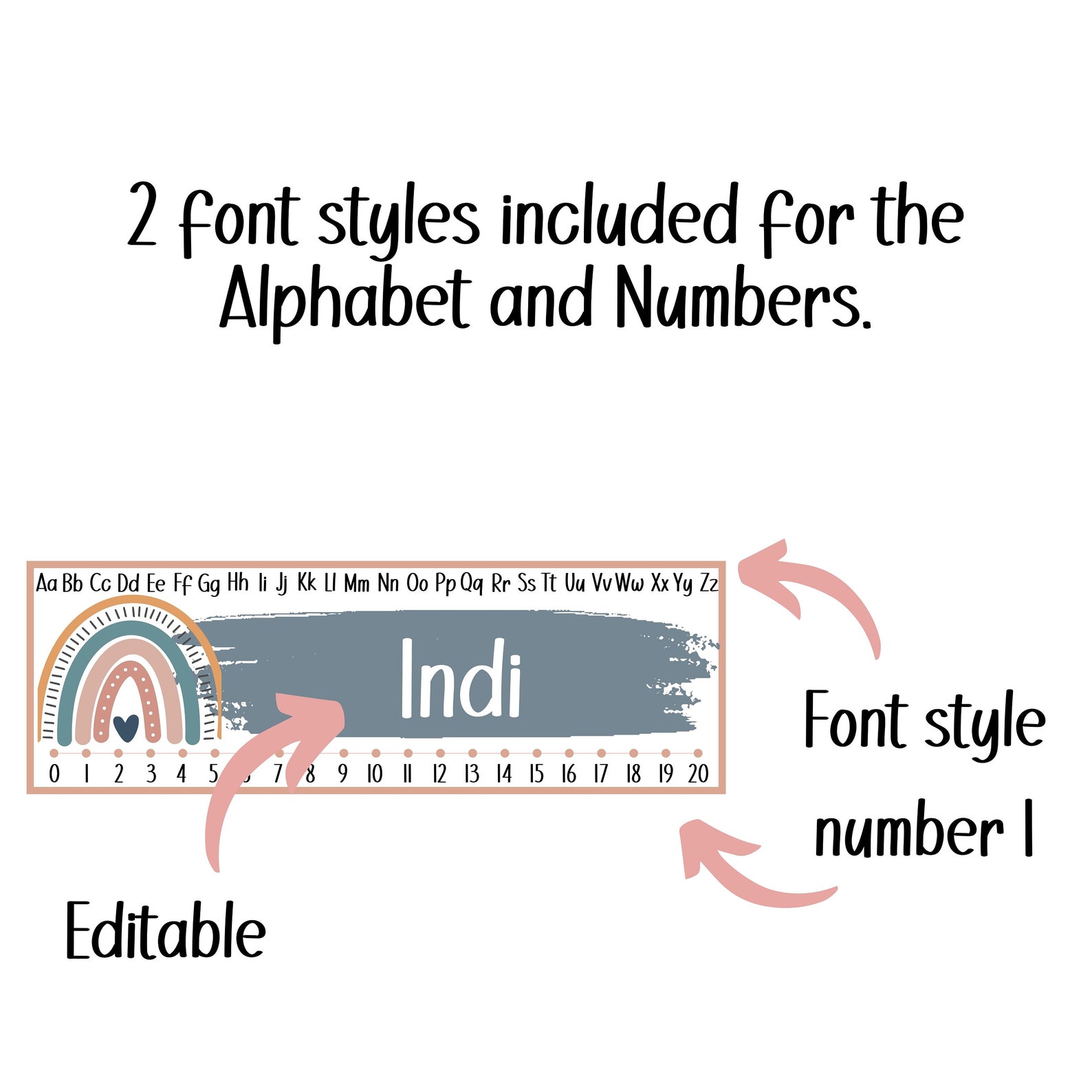 Boho Rainbow Student Desk Plates, Student Name Cards, Student Desk Tags ...