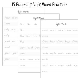 Handwriting Practice, Letter Tracing Worksheets, Sight Word Practice ...