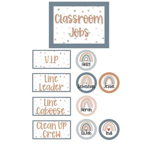 Boho Rainbow Classroom Jobs Chart: Student Responsibility Display ...