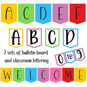 Bright Bulletin Board Lettering Set, Bulletin Board Alphabet and ...