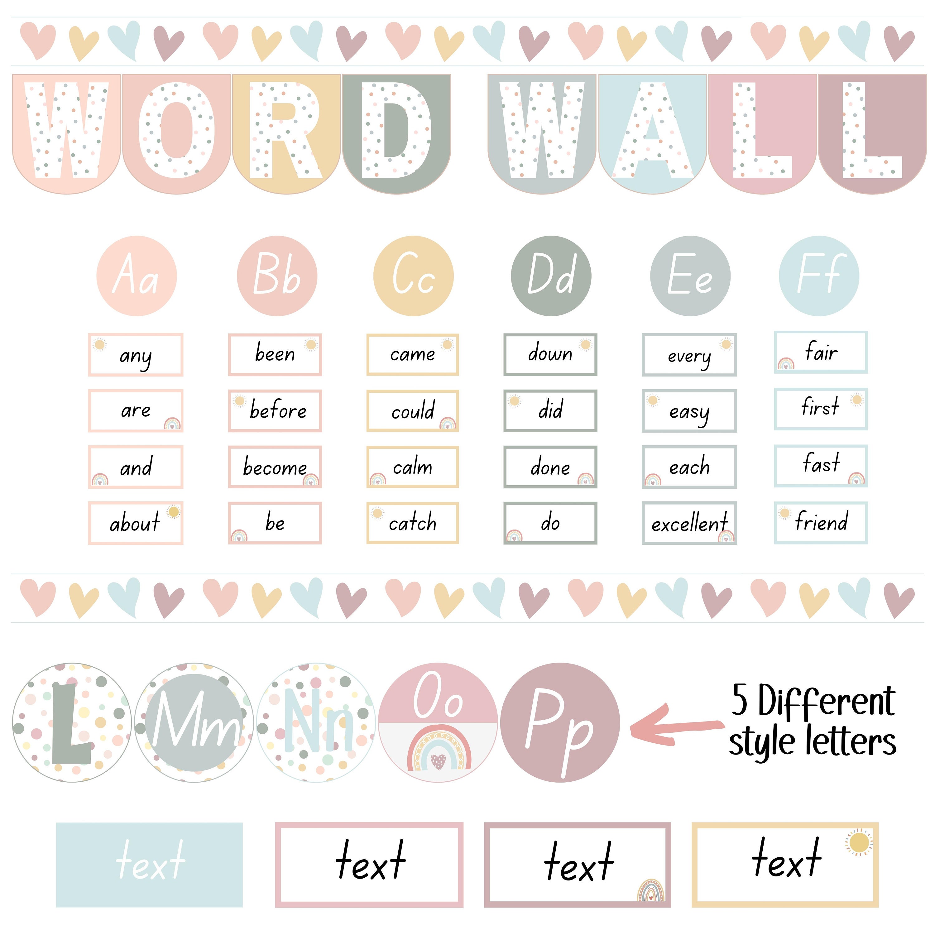 Pastel Classroom Word Wall, Word Wall Display, Classroom Bulletin Board ...