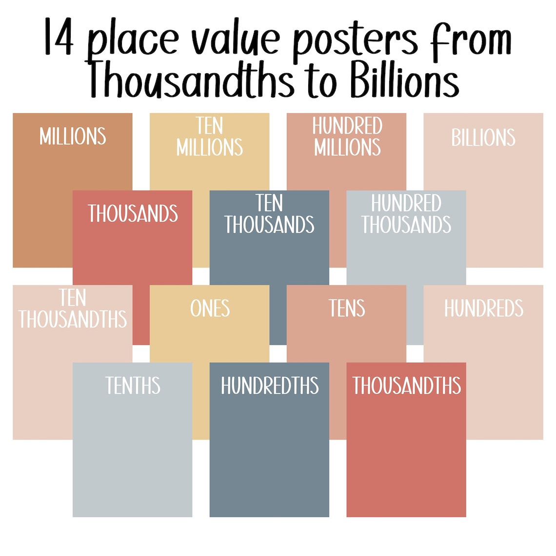 Place Value Posters Boho Classroom Posters Classroom Place - Etsy