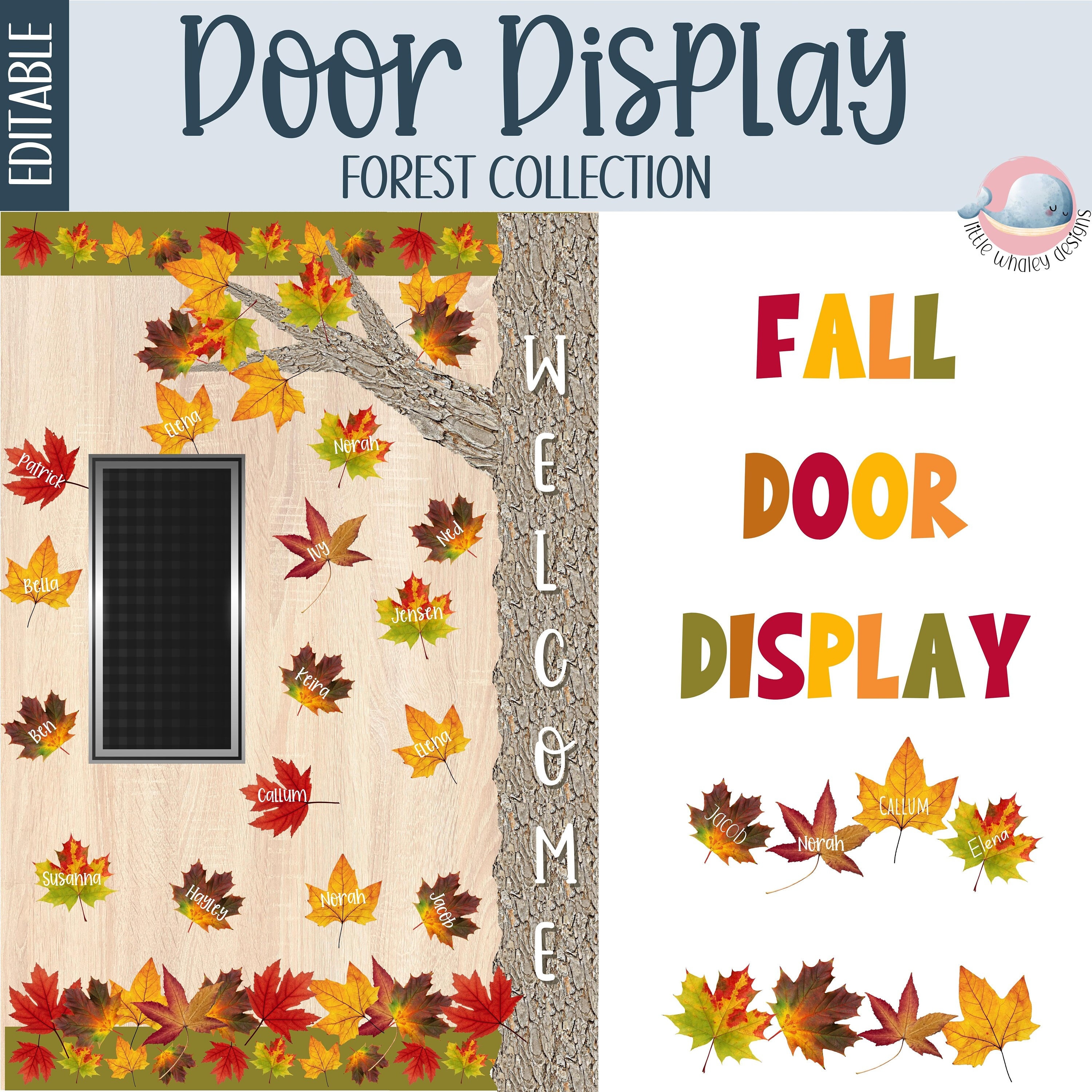 Fall Classroom Door Display: Editable Welcome Wall Decor (digital ...