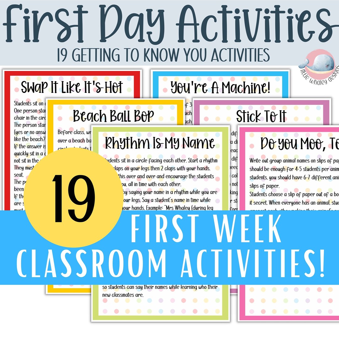 First Day Getting to Know You Activities, Ice Breaker Activity Bundle ...