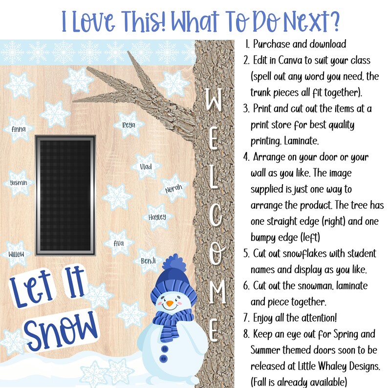 Winter Classroom Door Display: Editable Forest Decor (digital Download ...